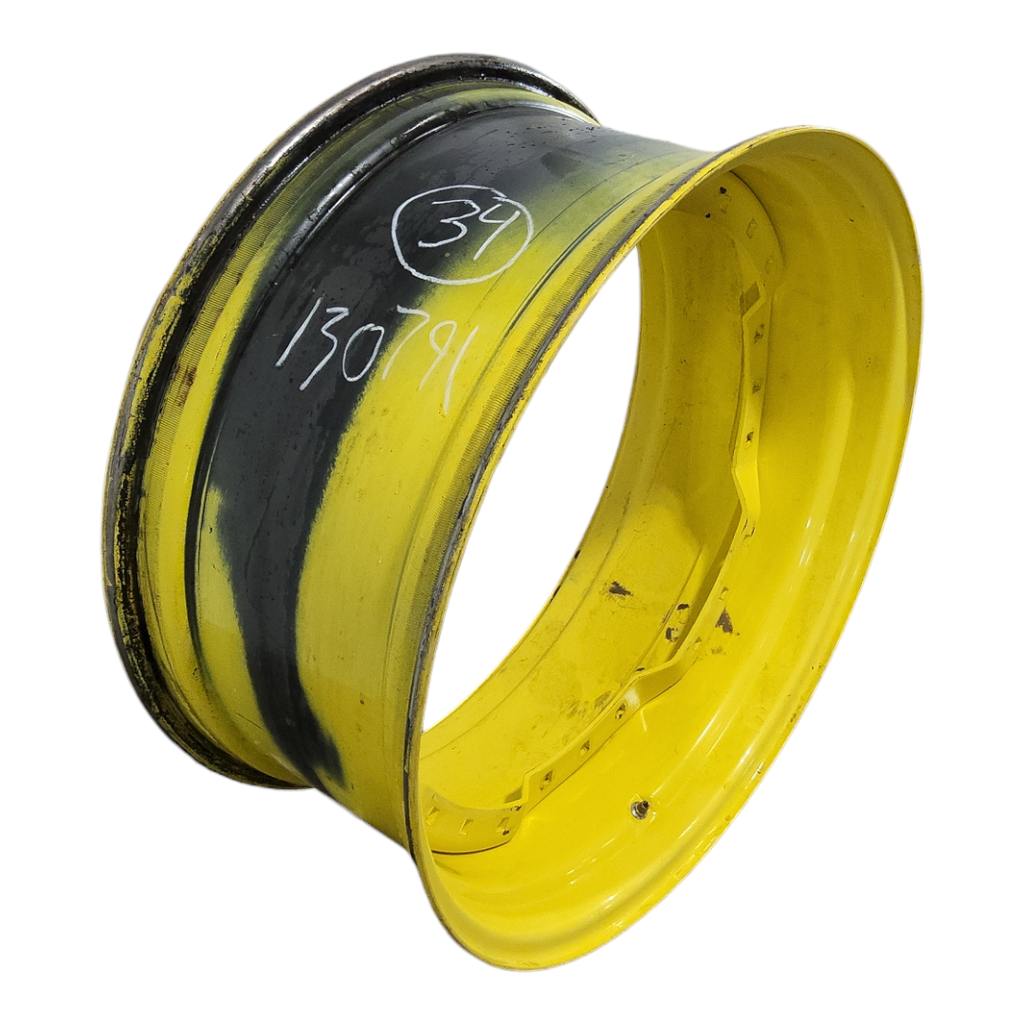 USED 15"W x 34"D, John Deere Yellow 12-Hole Waffle Wheel (Groups of 3 bolts) , 2.62" Offset for ...