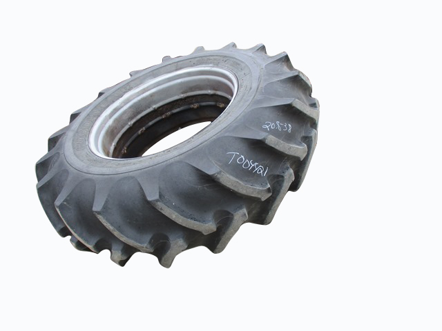 USED 20.8/-38 Goodyear Farm Special Sure Grip TD8 R-2 on Case IH Silver Mist Double Bevel Ag 55% ...