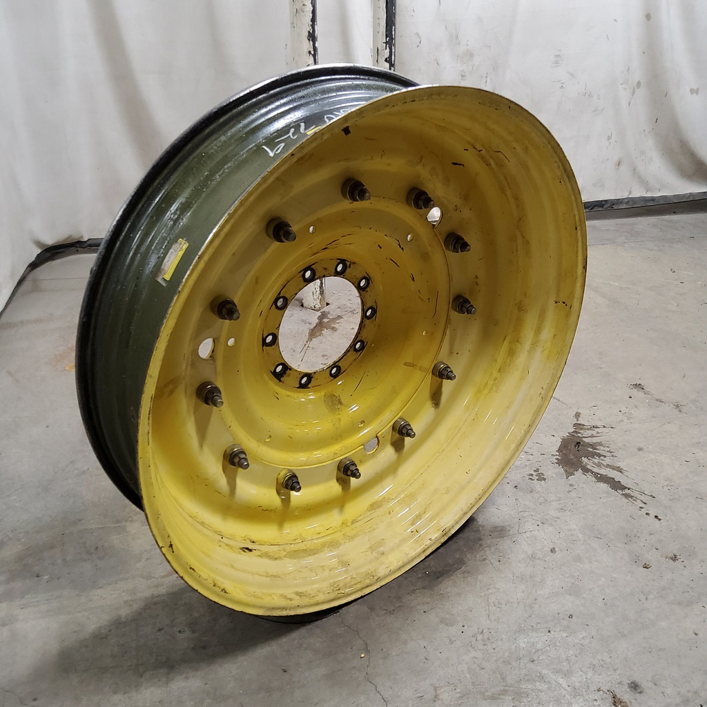USED 12"W x 50"D Stub Disc Rim with 10-Hole Center, John Deere Yellow ...