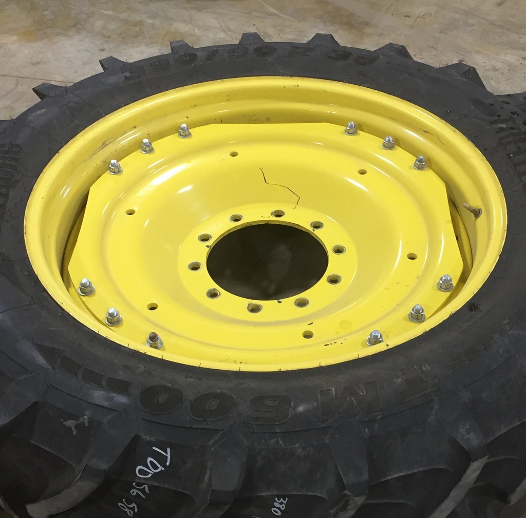 USED 12"W x 38"D, John Deere Yellow 12-Hole Waffle Wheel (Groups of 3 ...