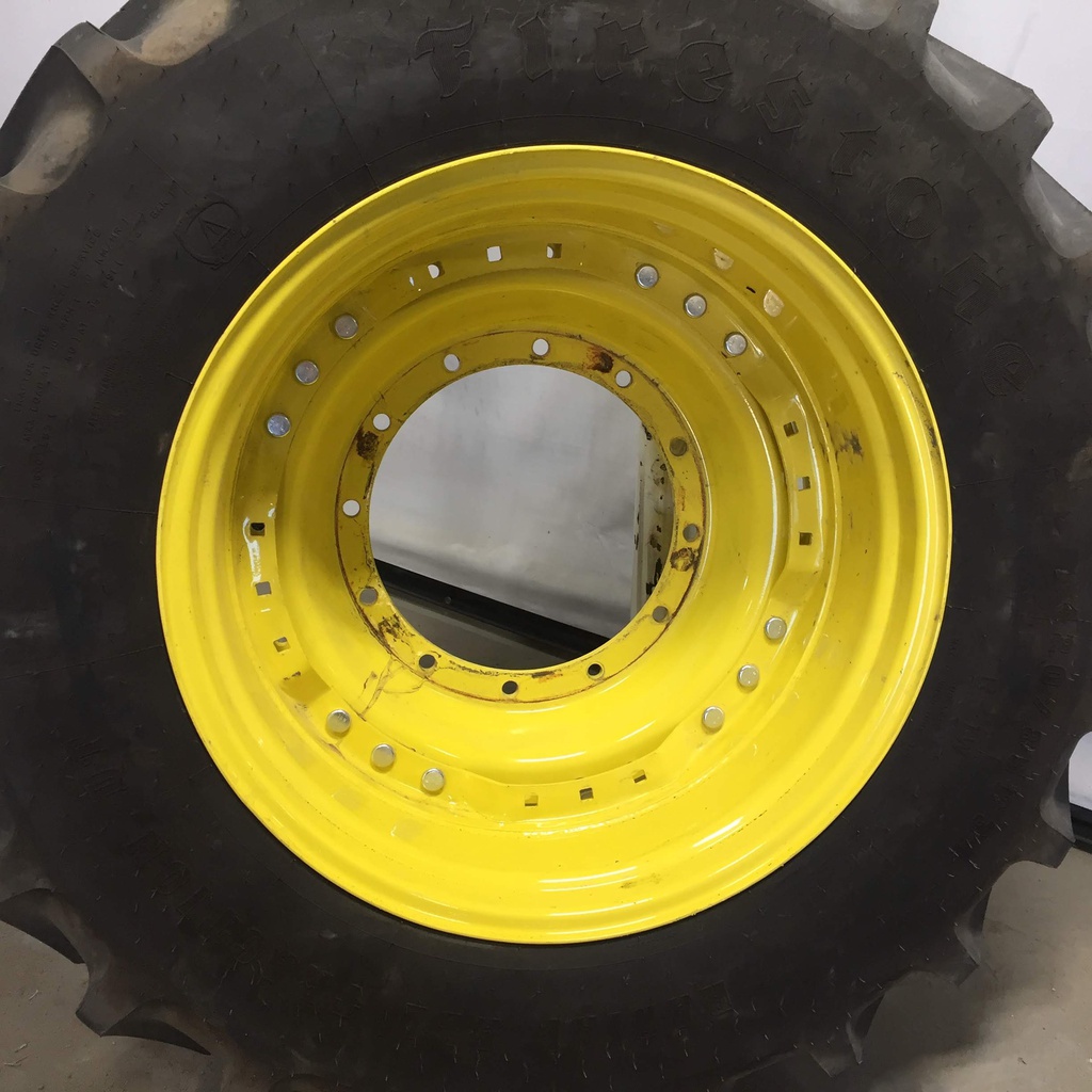 USED 15"W x 34"D, John Deere Yellow 12-Hole Waffle Wheel (Groups of 3 ...