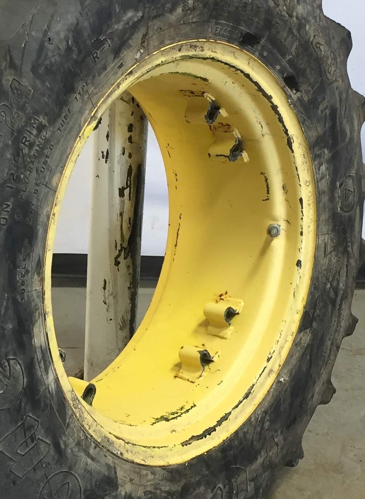 USED 12"W x 24"D, John Deere Yellow 8-Hole Rim with Clamp/Loop Style ...
