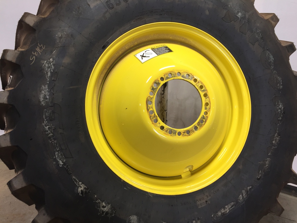 USED 650/85R38 Firestone Radial Deep Tread 23 R-1W on John Deere Yellow ...