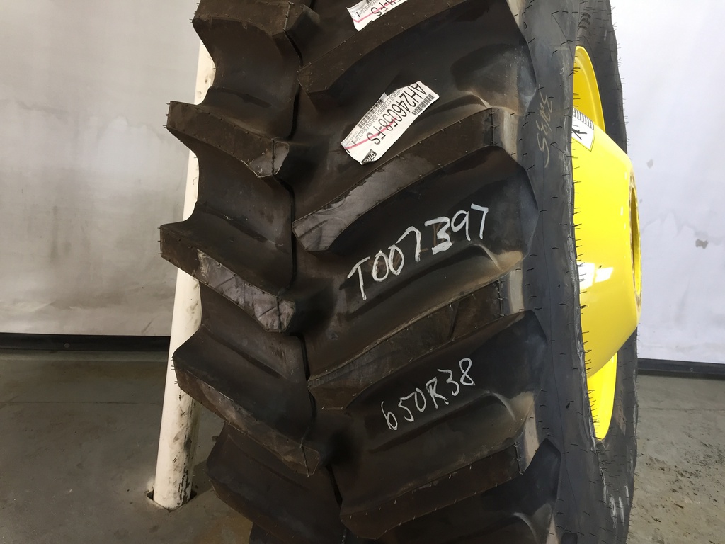 USED 650/85R38 Firestone Radial Deep Tread 23 R-1W on John Deere Yellow ...