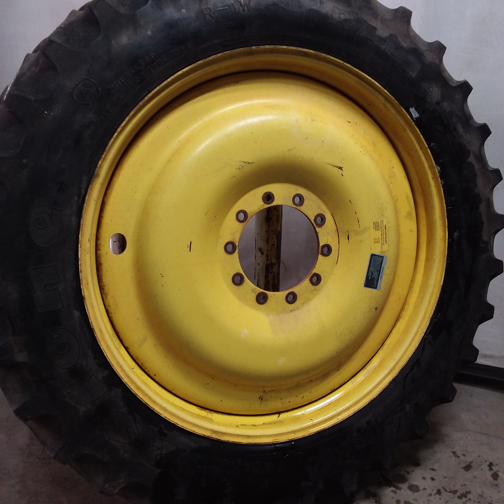 USED 380/90R46 Firestone Radial 9000 R-1W on John Deere Yellow 10-Hole ...