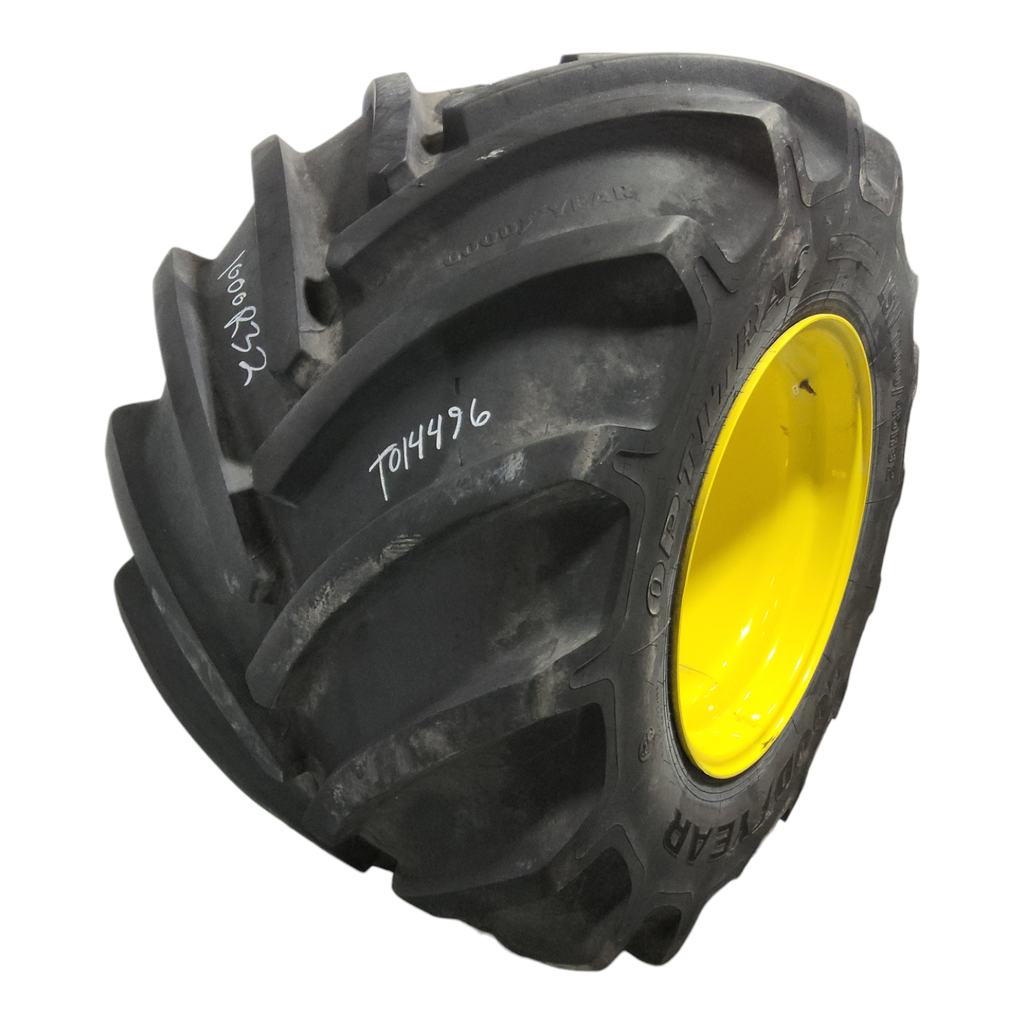 USED LSW1000/45R32 Goodyear Farm Optitrac R-1W on John Deere Yellow 12 ...