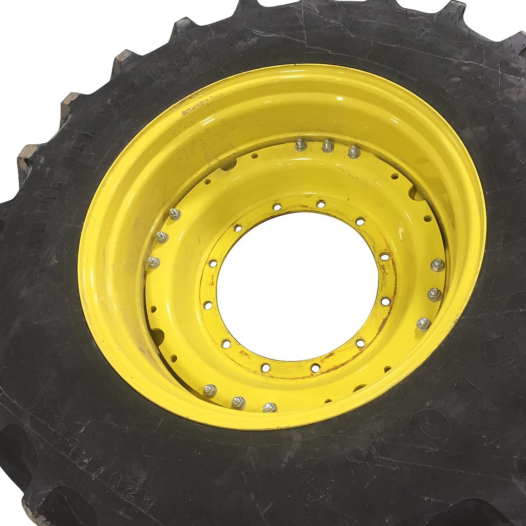 13"W x 34"D, John Deere Yellow 12-Hole Waffle Wheel (Groups of 3 bolts ...