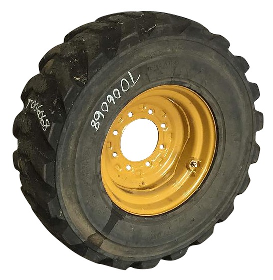 USED 12/-16.5 Deestone D304 Skid Steer R-4 on Industrial Yellow 8-Hole ...