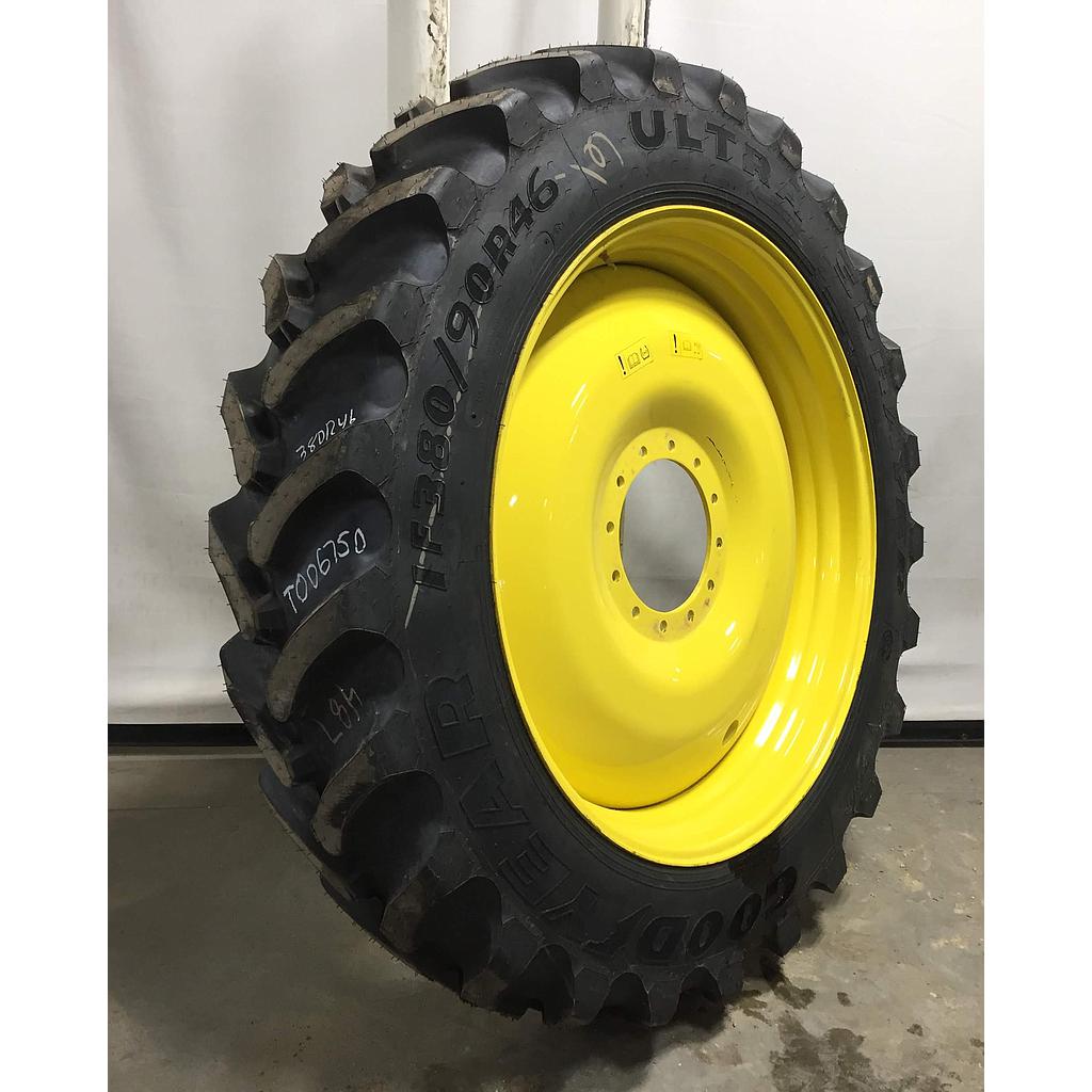USED IF 380/90R46 Goodyear Farm Ultra Sprayer R-1 on John Deere Yellow ...