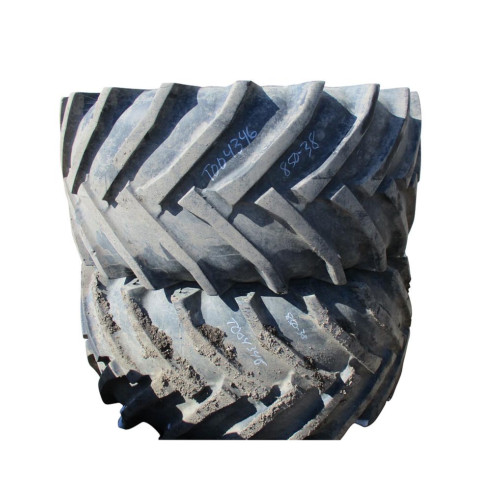 USED 850/60-38 Trelleborg T414 R-1W on John Deere Yellow 10-Hole Formed ...